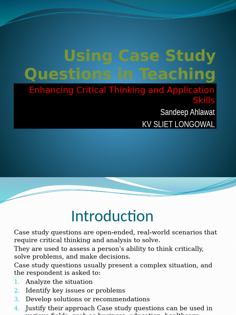 Case Study Question Sandeep Ahlawat | PDF | Critical Thinking | Thought
