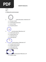 Soal Latihan Telling Time Kelas 7 A Dan 7 B | PDF | Clock | Horology