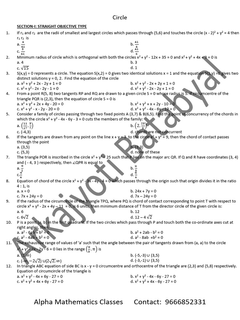 Circle Geometry Problems and Solutions | PDF | Circle | Triangle