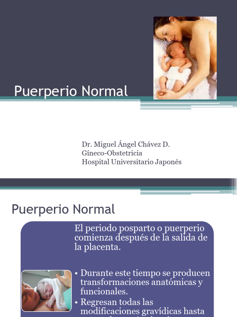 Puerperio Normal 1 | PDF | Periodo posparto | Especialidades Medicas