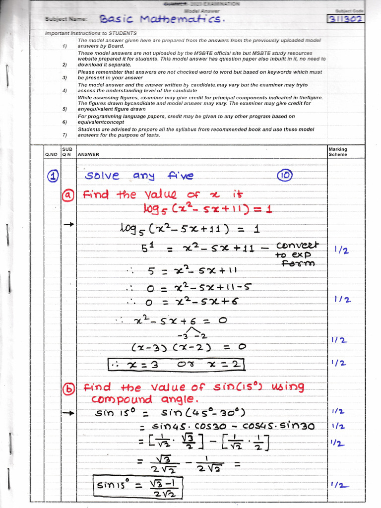 Summer 2023 Model Answer Paper (Msbte Study Resources) | PDF
