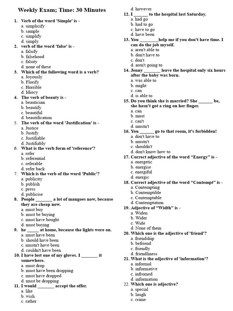 Exam | PDF | Adverb | Adjective