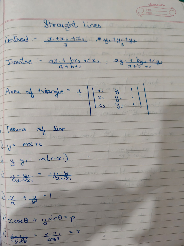 staright lines formulae | PDF
