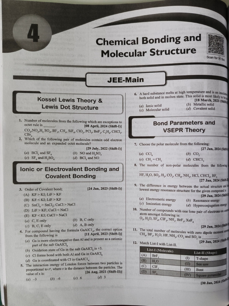 Chemical Bonding PYQs | PDF | Chemical Bond | Molecular Orbital