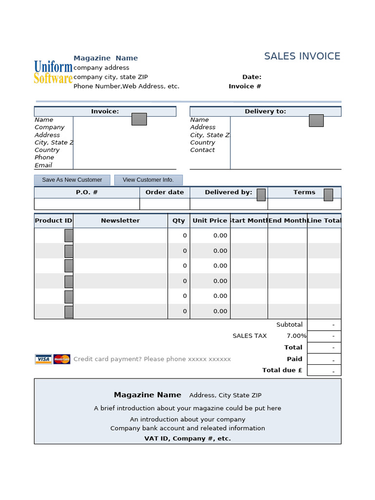 Magazine Subscription Invoice | PDF | Invoice