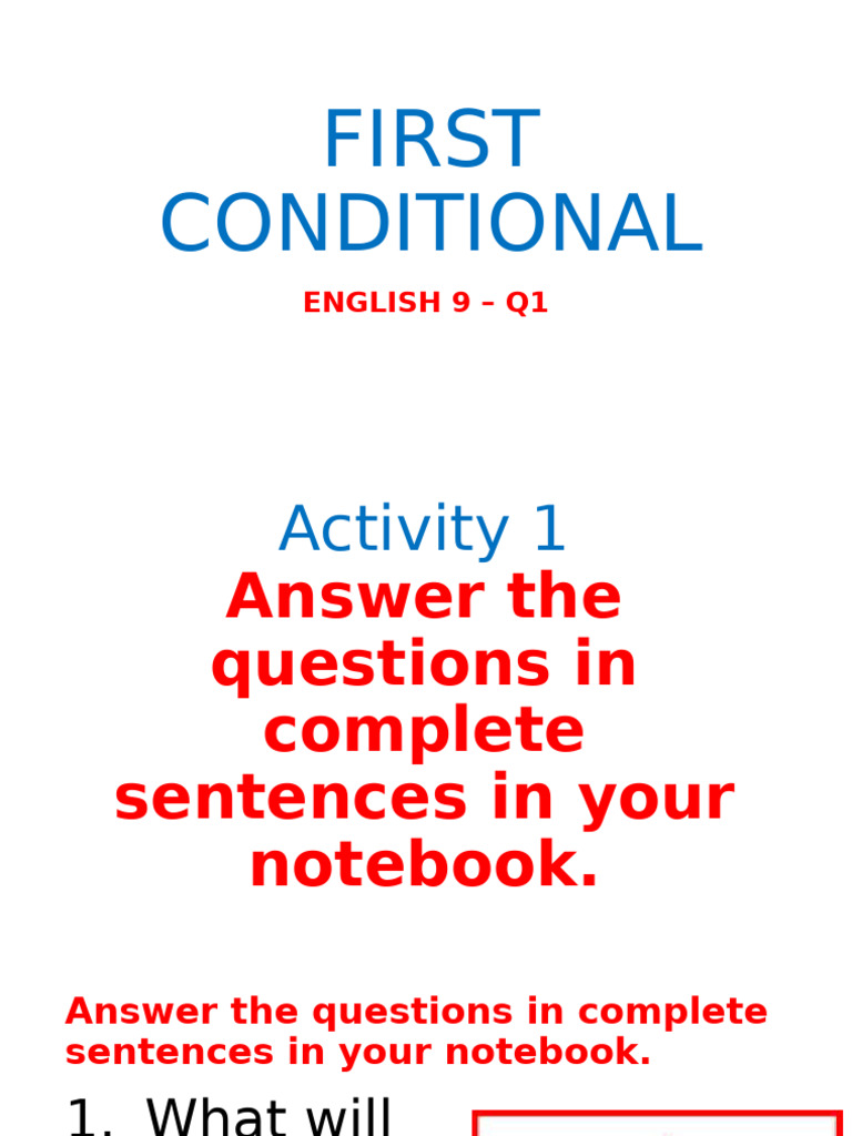 ENGLISH9_Q1_FIRST CONDITIONAL | PDF | Linguistic Morphology | Syntax