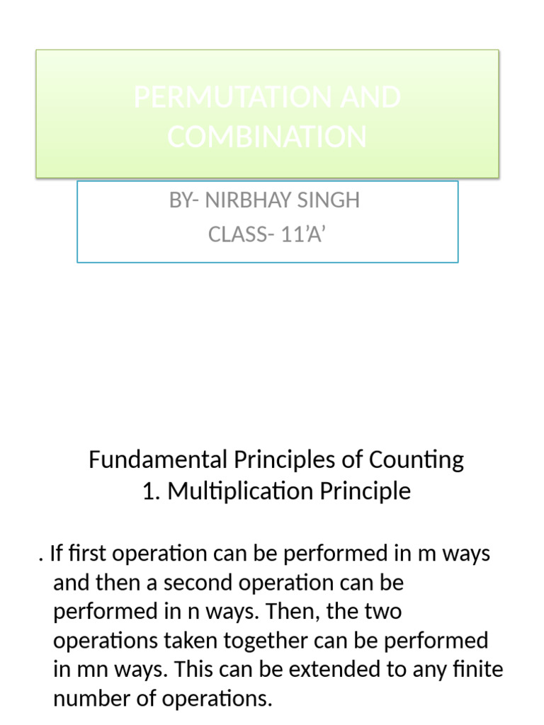 Permutation and Combination | PDF | Permutation | Natural Number