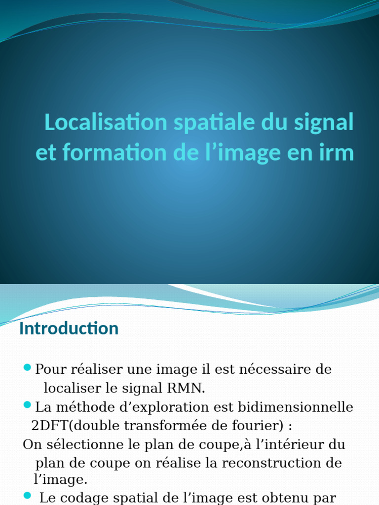 Localisation du signal en IRM 2DFT | PDF | Imagerie par résonance ...
