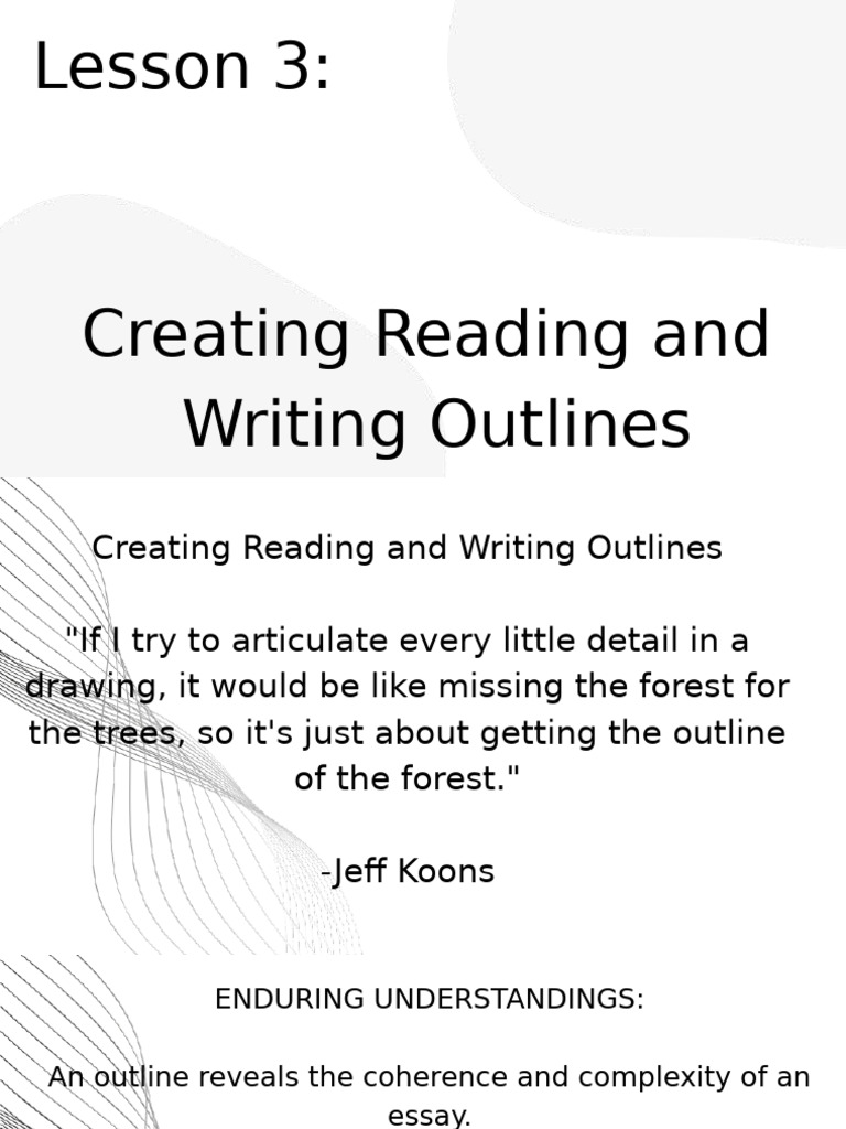 Effective Reading and Writing Outlines | PDF | Essays | Human Communication