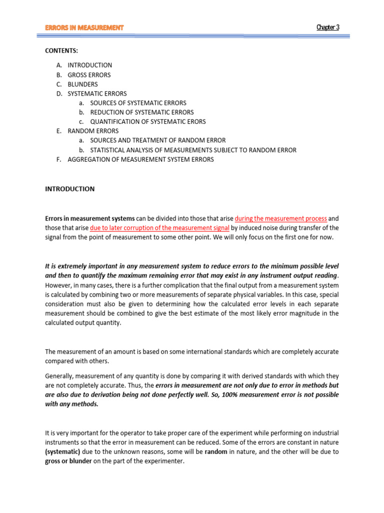 Errors in Measurement Instru | PDF | Observational Error | Standard Deviation