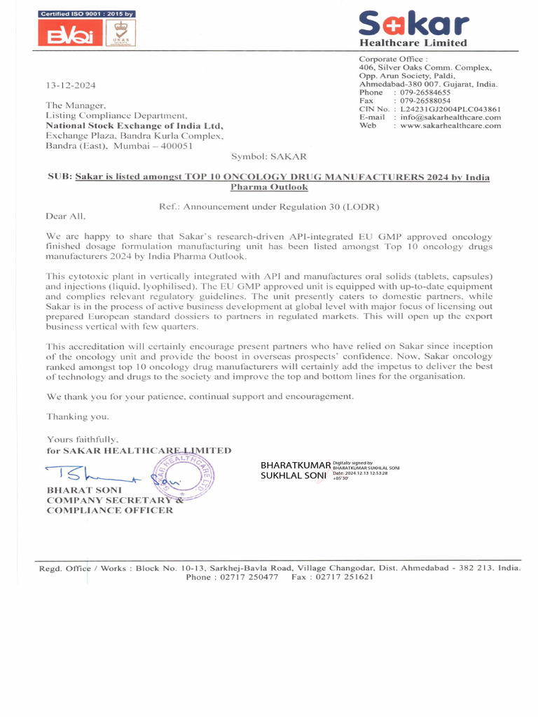 SAKAR 13122024125842 Announcement | PDF | Pharmacy