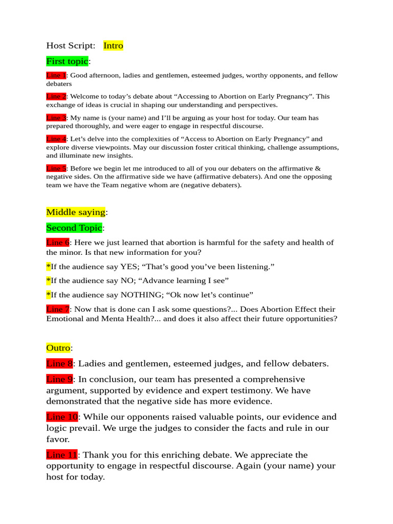 Host Script On Abortoin VILLAROSA | PDF