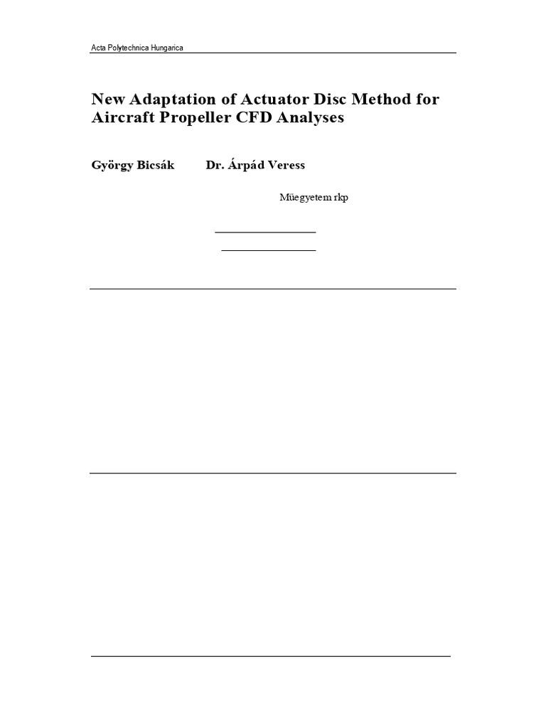 New Adaptation of Actuator Disc Method For Aircraft Propeller CFD ...