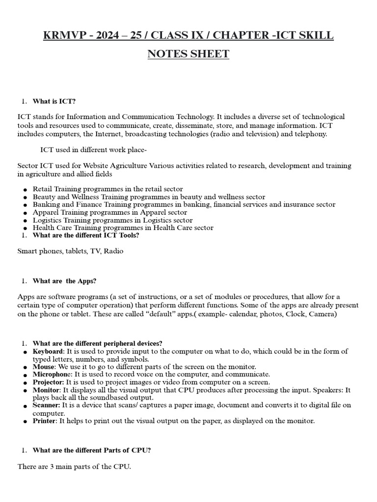 Class 9th ICT Skill - Docx 20241025 121151 0000 | PDF | Internet ...
