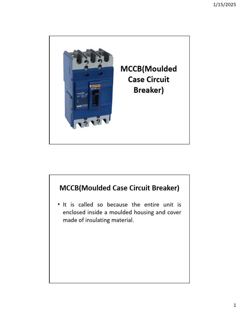 MCCBMoulded Case Circuit Breaker | PDF | Electrical Components ...