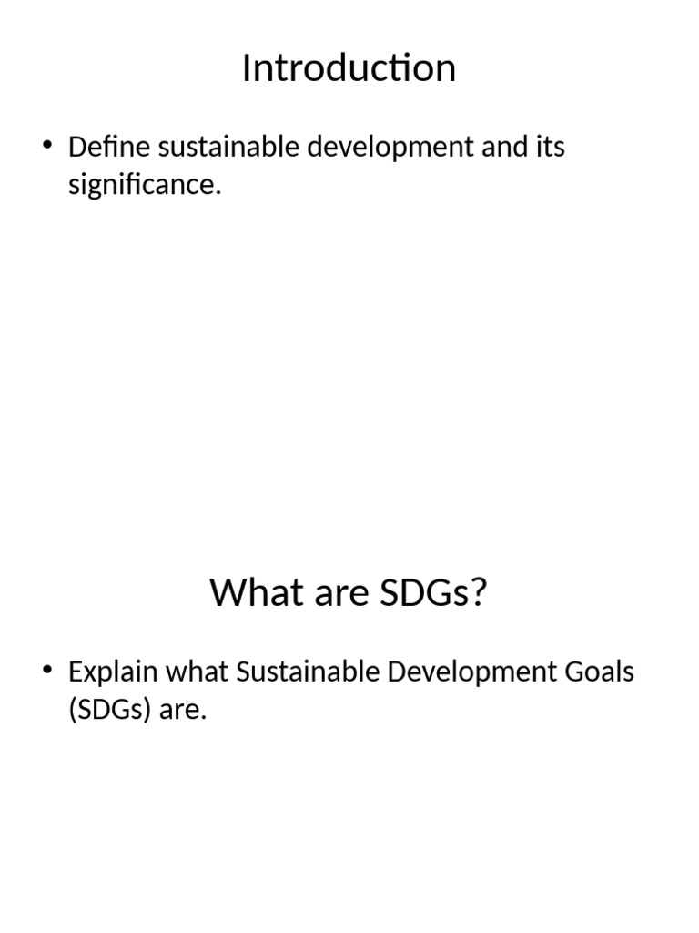 SDGs Presentation | PDF | Sustainability | Economies