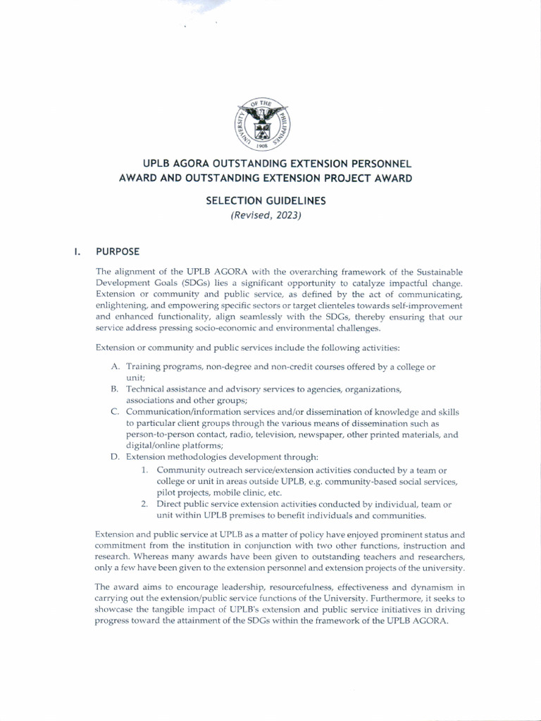 UPLB AGORA Outstanding Extension Personnel Award and Outstanding ...