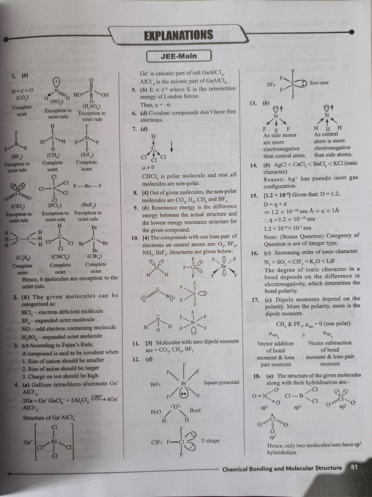 Exceptions to the Octet Rule in Chemistry | PDF | Chemical Polarity | Chemical Bond