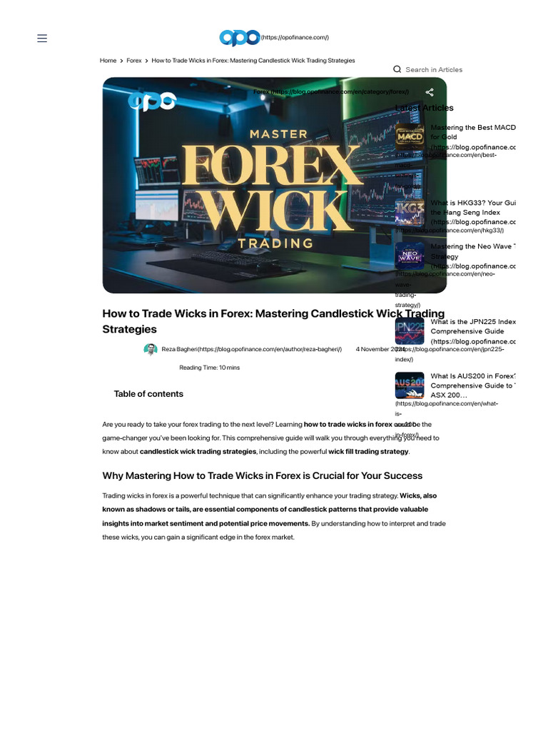How To Trade Wicks in Forex - Mastering Candlestick Wick Trading Strategies - OpoFinance | PDF ...