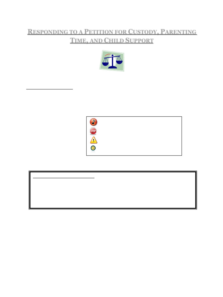 Response For Unmarried Parents (Packet) | PDF | Child Custody | Child ...