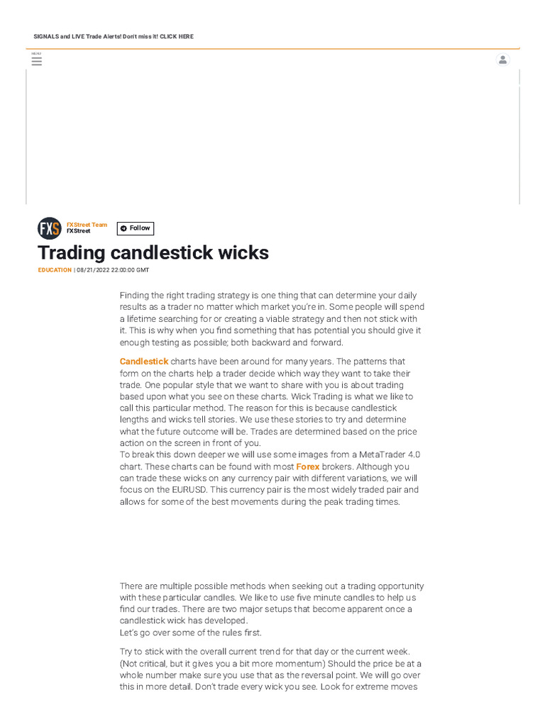 Trading Candlestick Wicks | PDF | Foreign Exchange Market | Economies