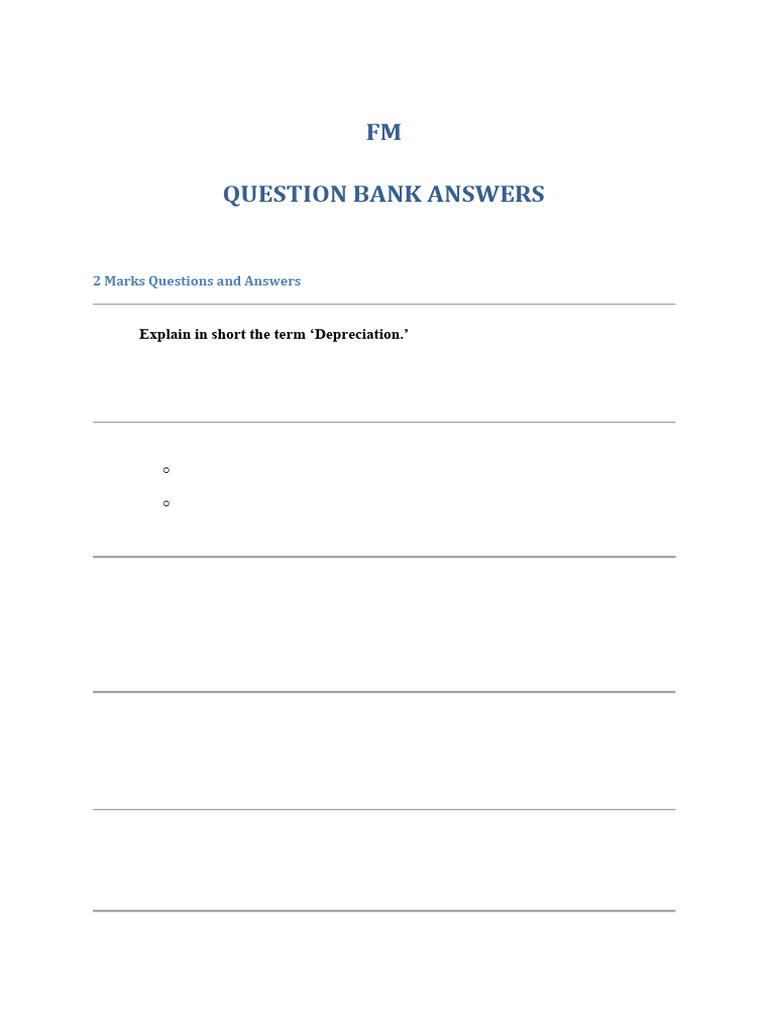 FM Ese Question Bank Sid11 | PDF | Cost Of Capital | Equity (Finance)