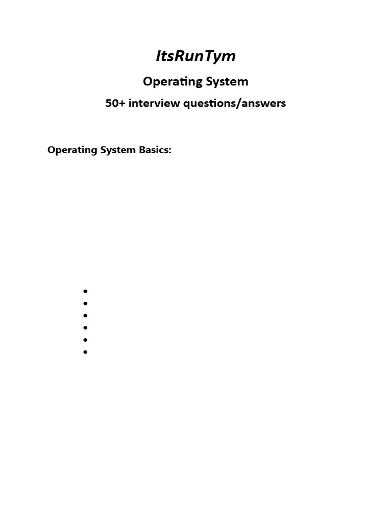 50+ Operating System Interview Q&A | PDF | Kernel (Operating System ...