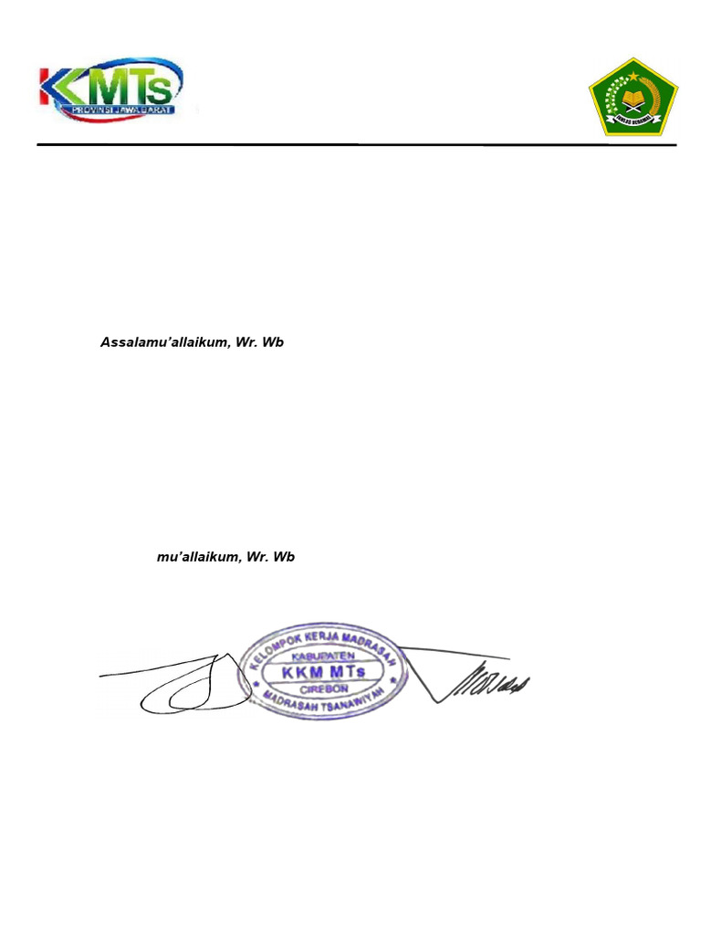 Undangan Rapat KKM Mts 2 | PDF