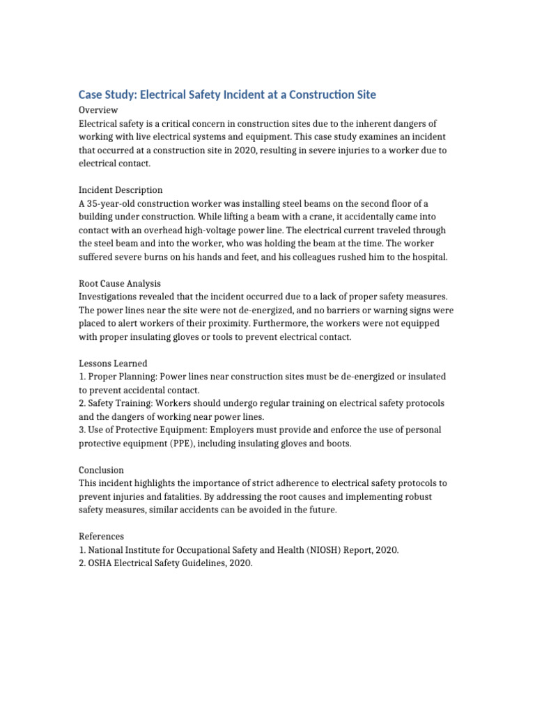 Electrical Safety Incident Case Study | PDF