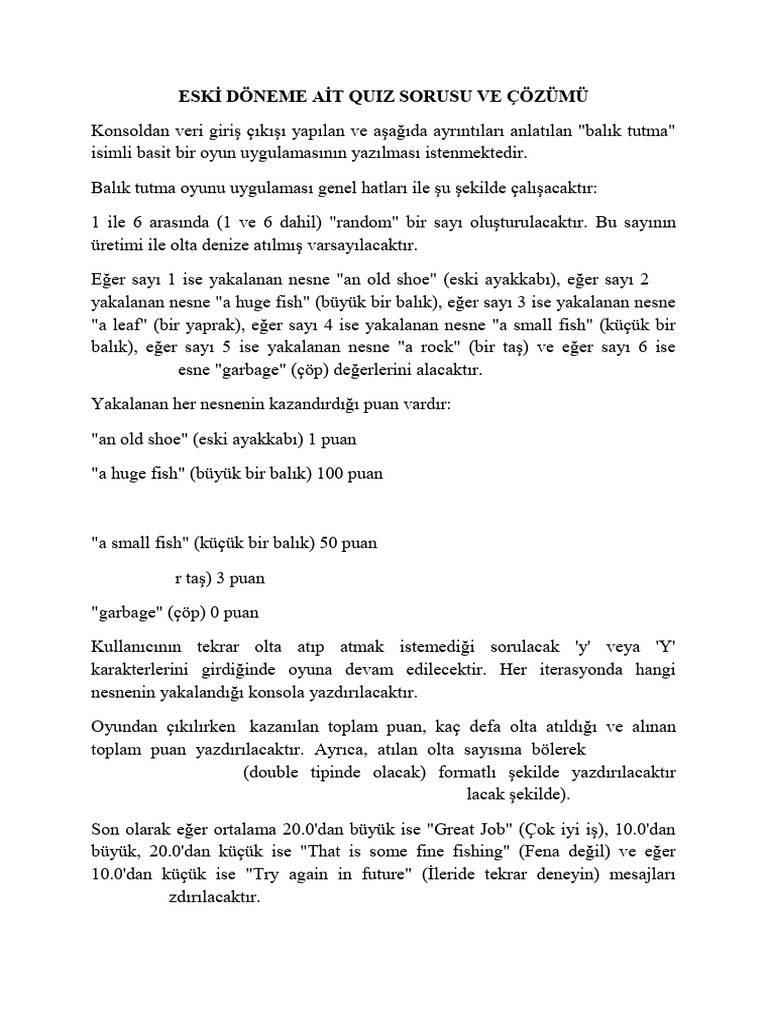 Eski Quiz Ornegi | PDF