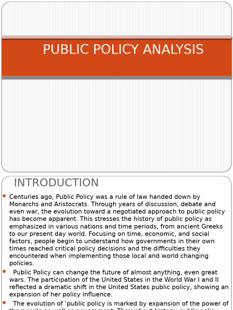 Public Policy Analysis | PDF | Policy | Policy Analysis