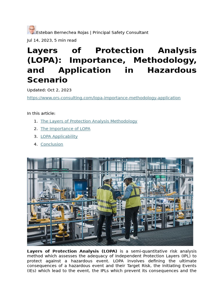 Layers of Protection Analysis (LOPA) | PDF | Risk | Risk Management