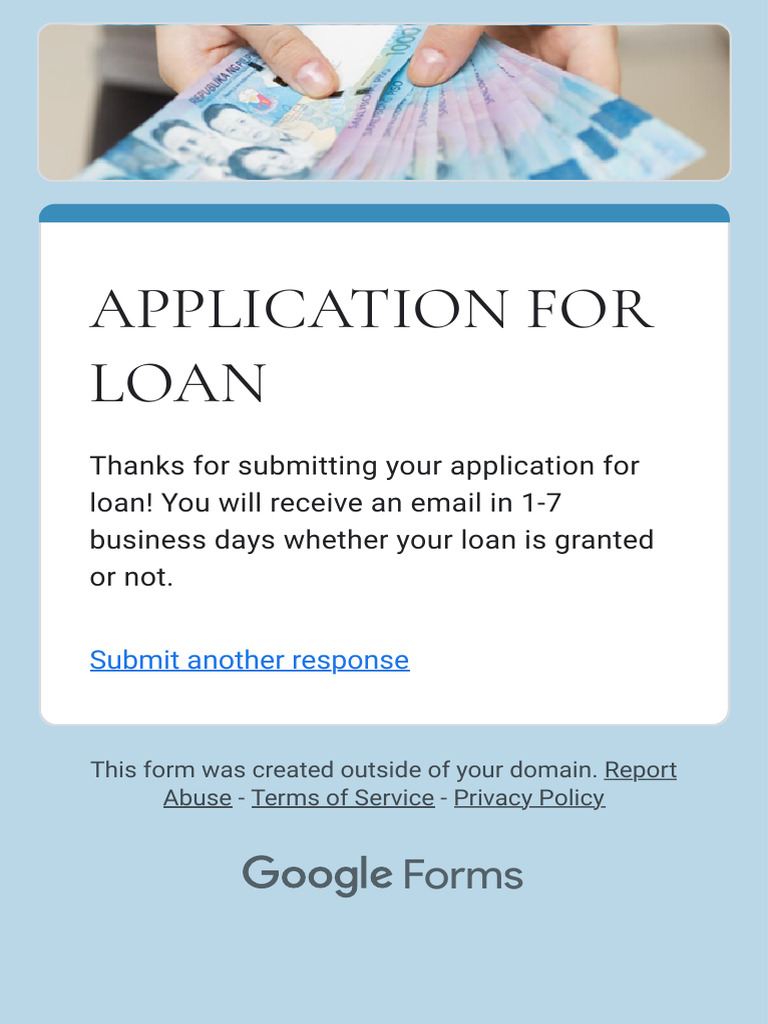 Loan Application Submission Confirmation | PDF