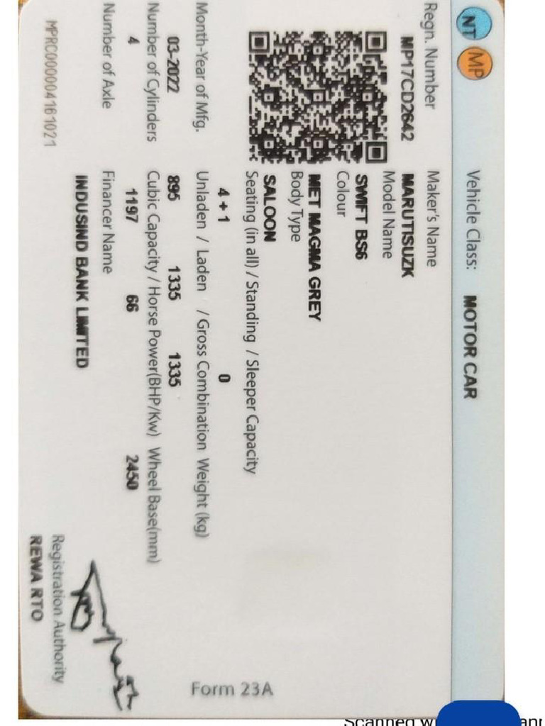 Vehicle Document | PDF