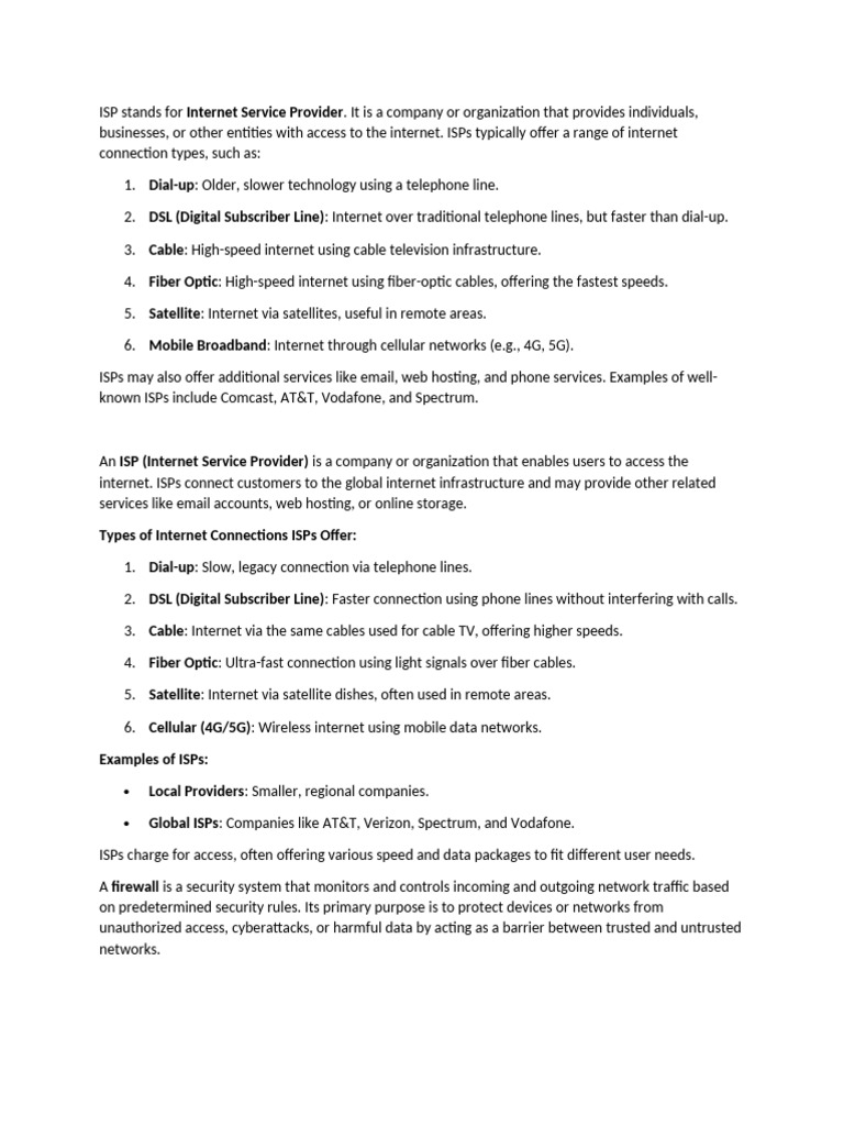 ISP Stands For Internet Service Provider | PDF | Proxy Server ...