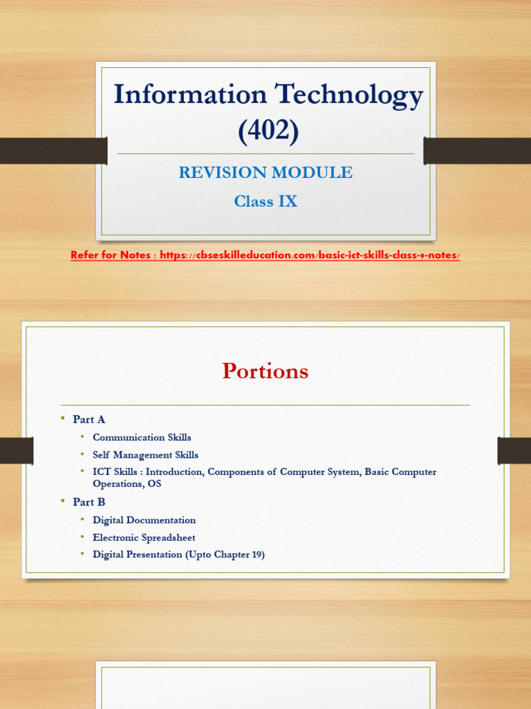 Class 9 - Part A & Part B - Revision Module | PDF | Operating System ...