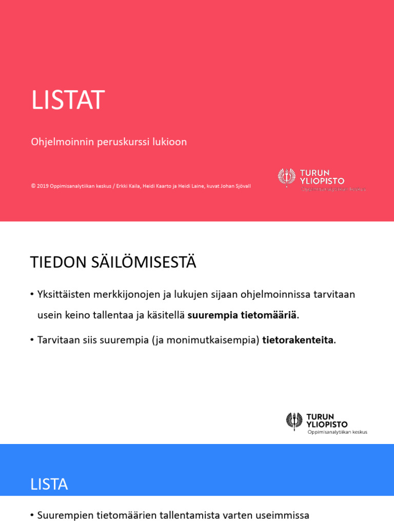 Luento 6 Listat | PDF