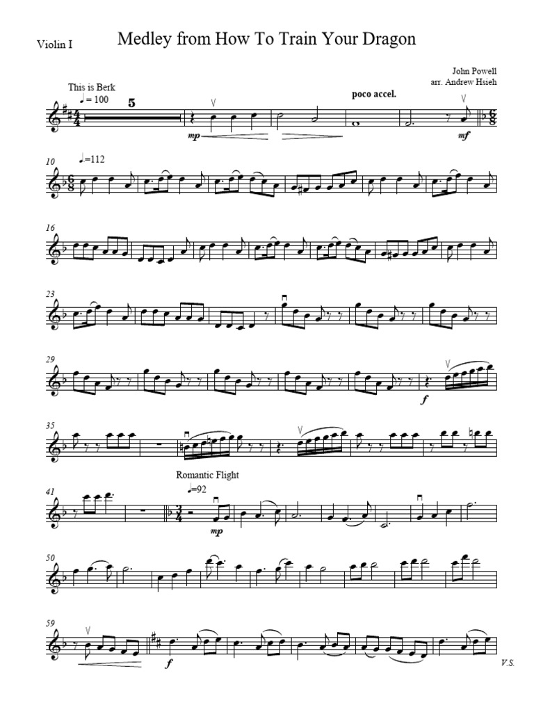 Violin I Sheet Music: How To Train Your Dragon | PDF