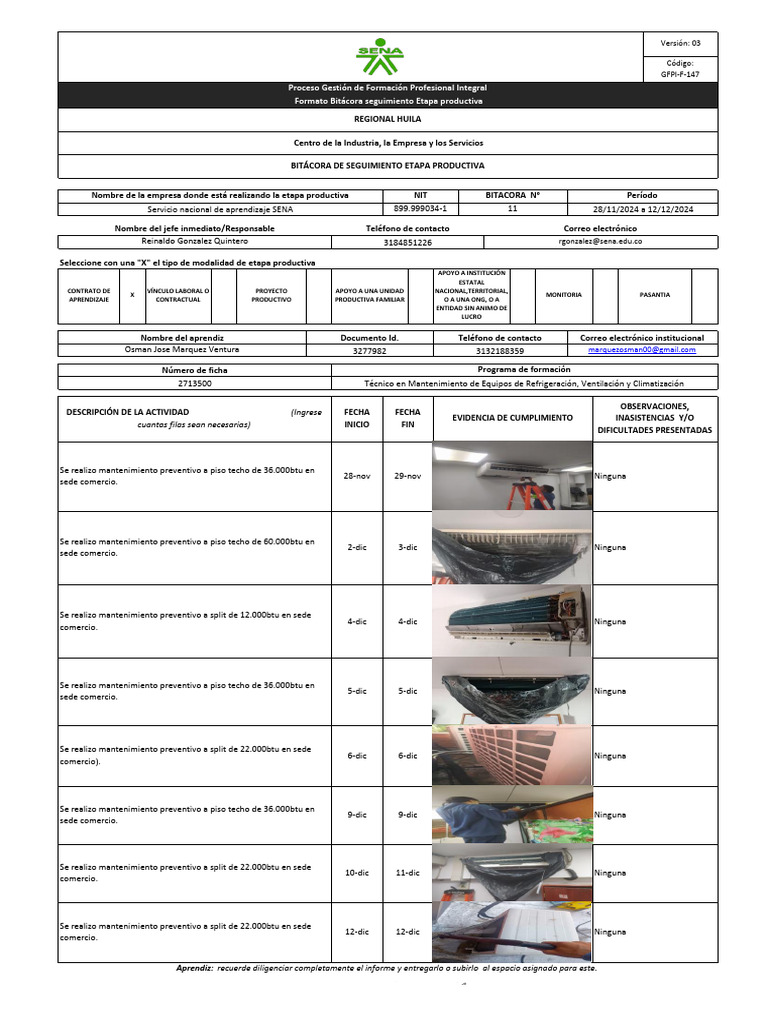 Bitacora 11 Osman Marquez | PDF