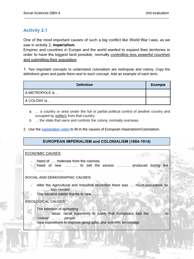 Activity 2.1 - Colonialism | PDF | Colonialism | Imperialism
