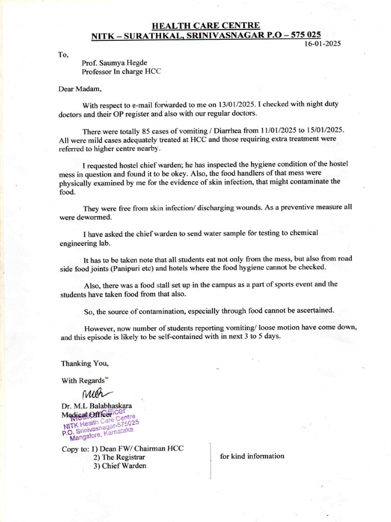 Food Poision Letter20250116 - 12052009 | PDF