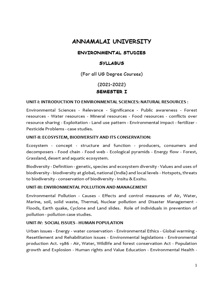 Environmental Studies | PDF | Natural Environment | Biodiversity