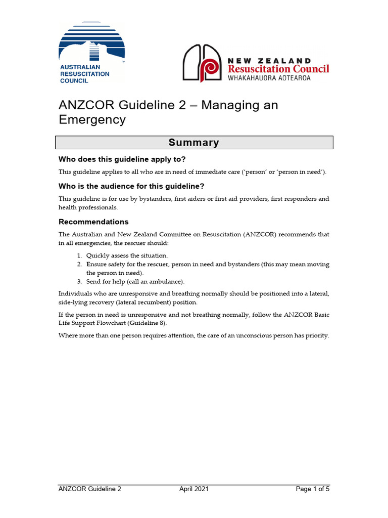 anzcor-guideline-2-managing-an-emergency-apr-2021 | PDF ...
