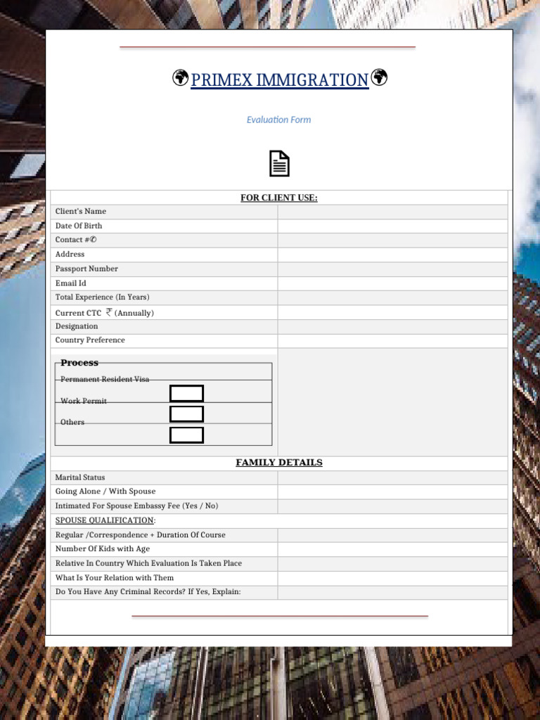Primex EVALUATION FORM | PDF