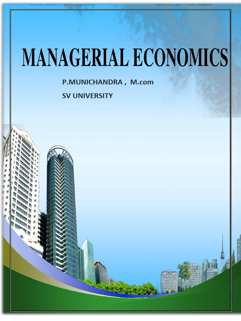 Managerial Economics | PDF | Demand | Elasticity (Economics)