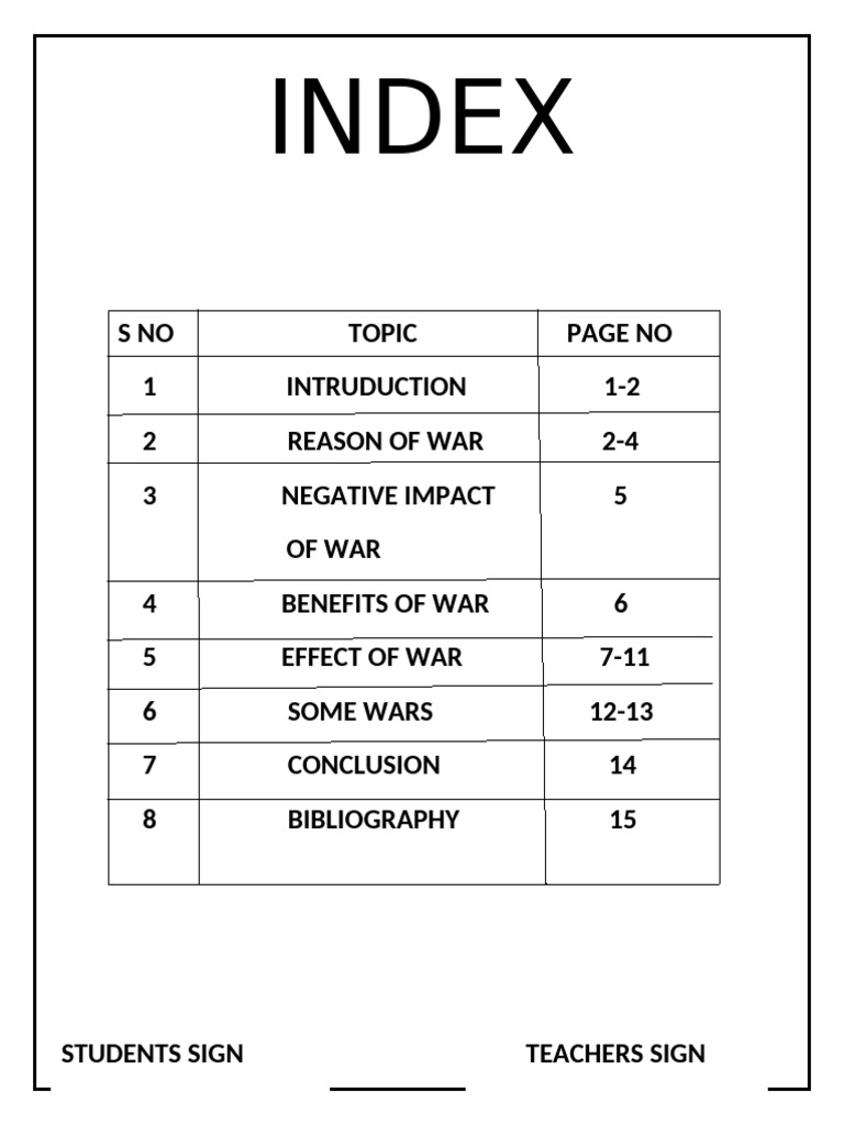 Impact and Reasons for War | PDF
