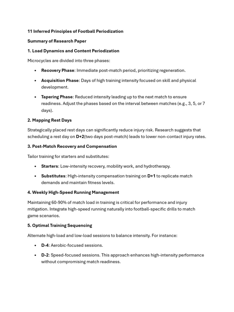 11 Inferred Principles of Football Periodization | PDF | Strength Training