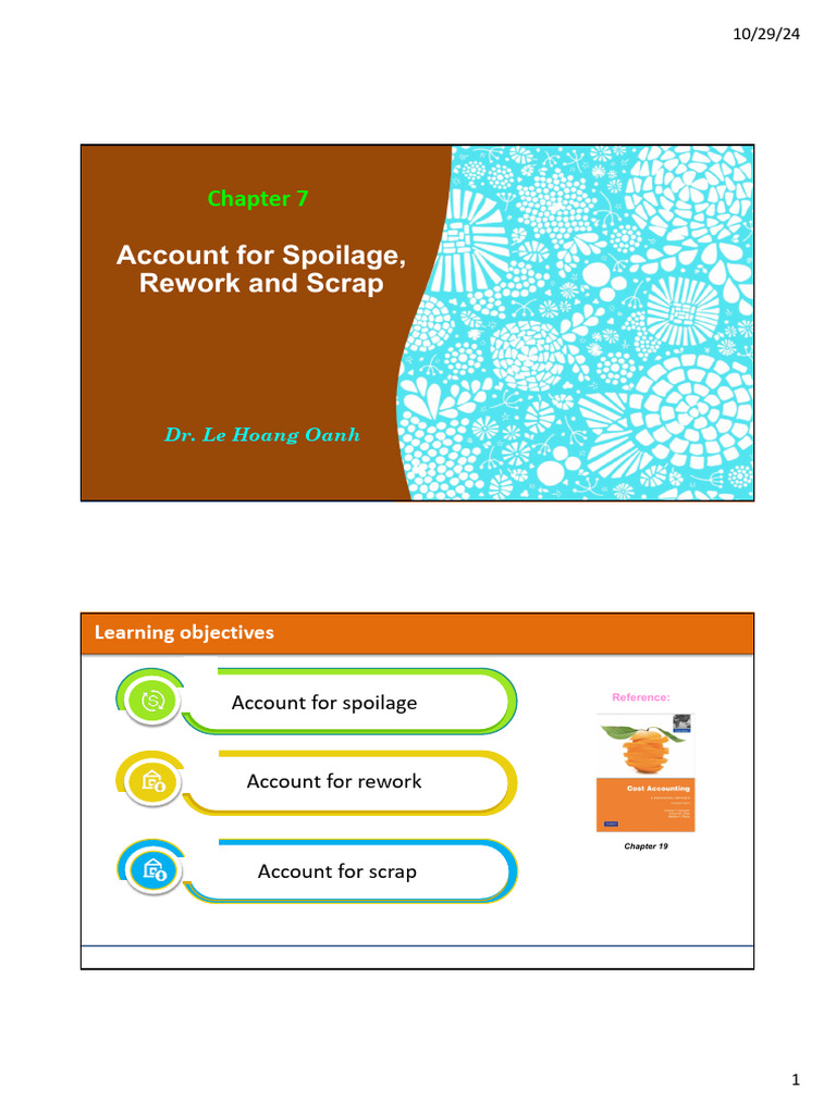 Chapter 7 - Spoilage, Rework and Scrap - Students | PDF | Food Industry