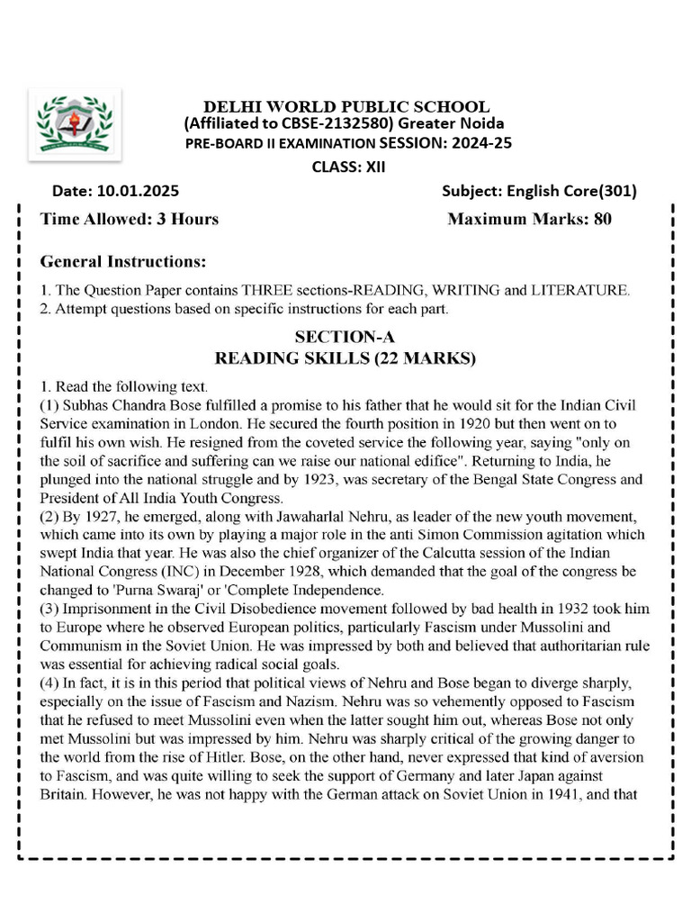 Paper Preboards 2 English - Grade 12 | PDF