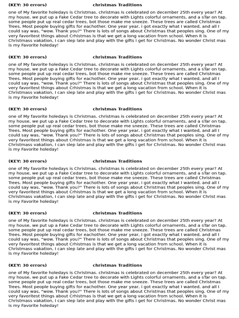 Proofreading | PDF | Christmas | Christmas And Holiday Season